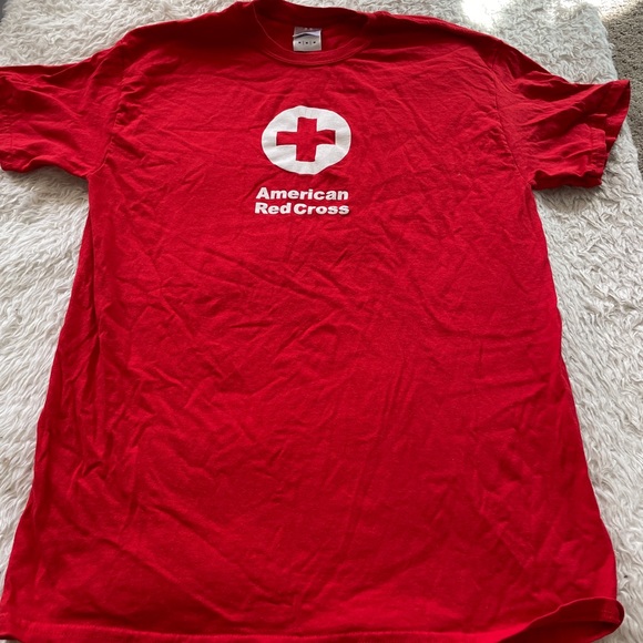 Gildan | Tops | American Red Cross Red T Shirt | Poshmark